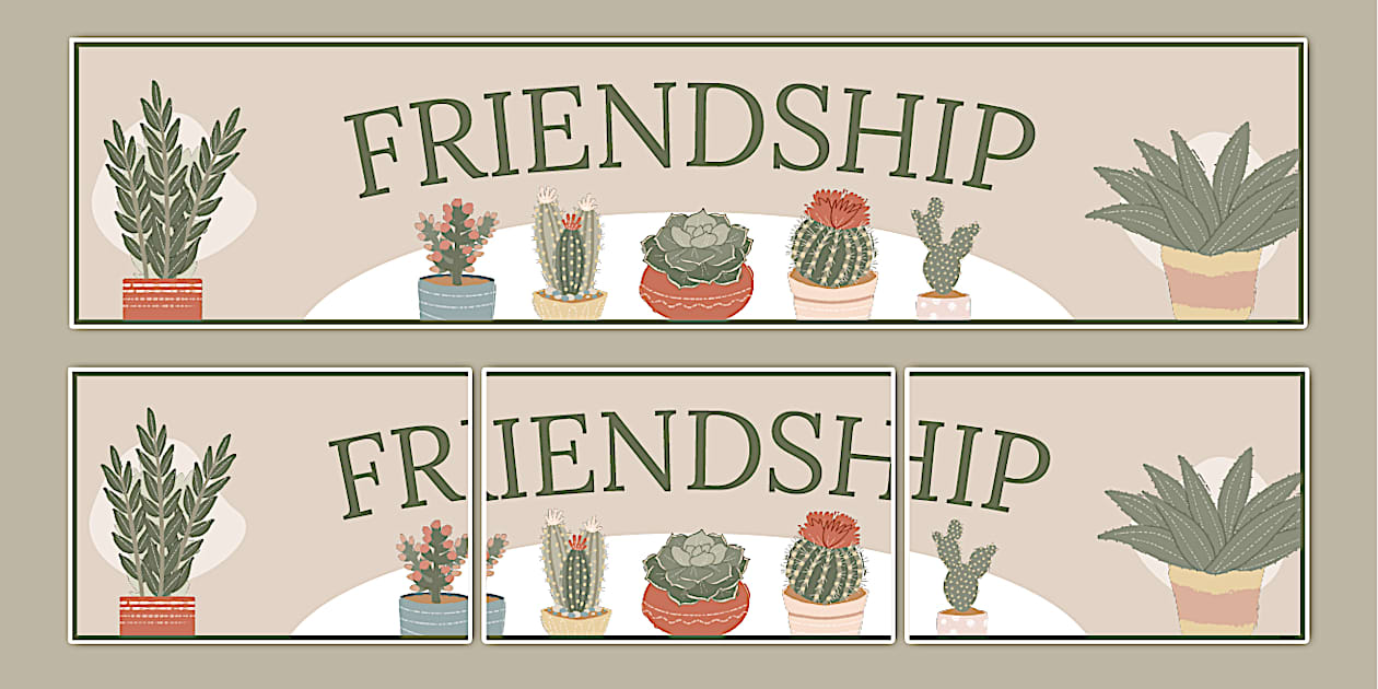 Succulents-Themed Friendship Display Banner (Teacher-Made)