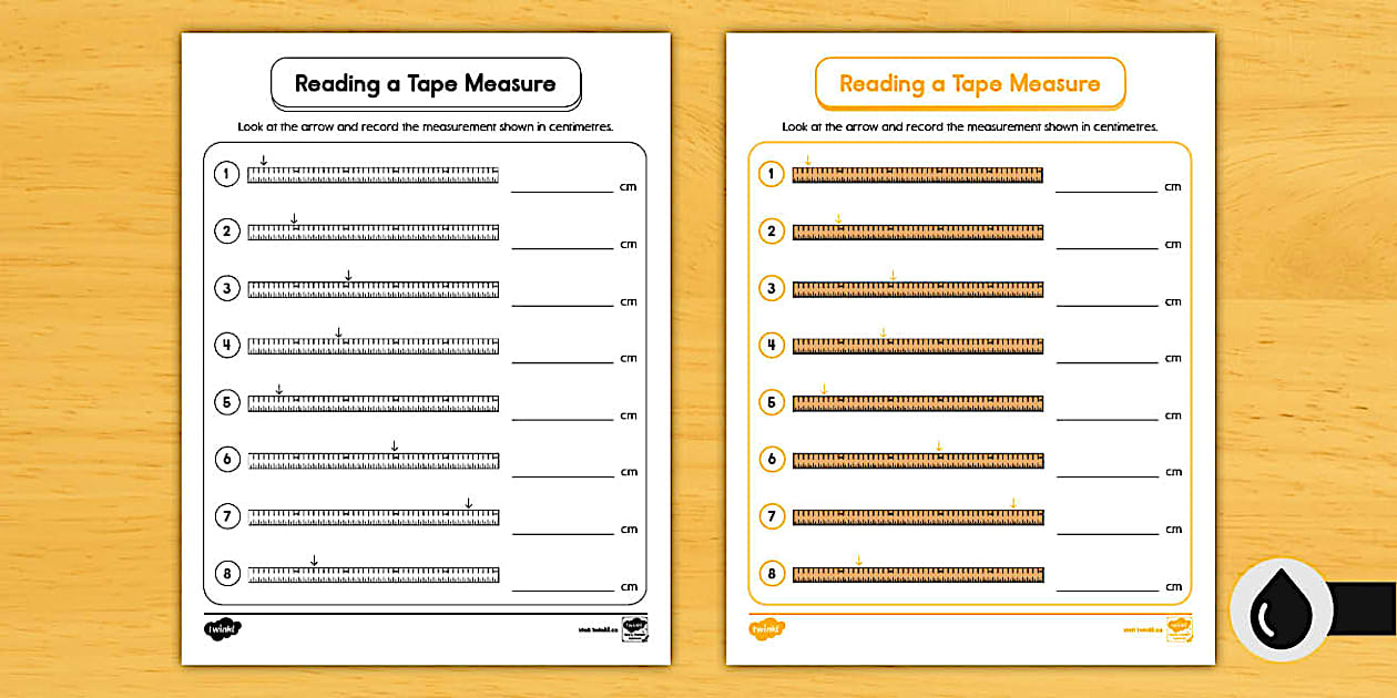 Reading a Tape Measure in centimetres Activity - Twinkl