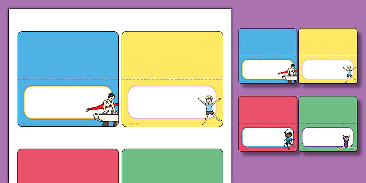 Gymnastics Place Name Table Cards