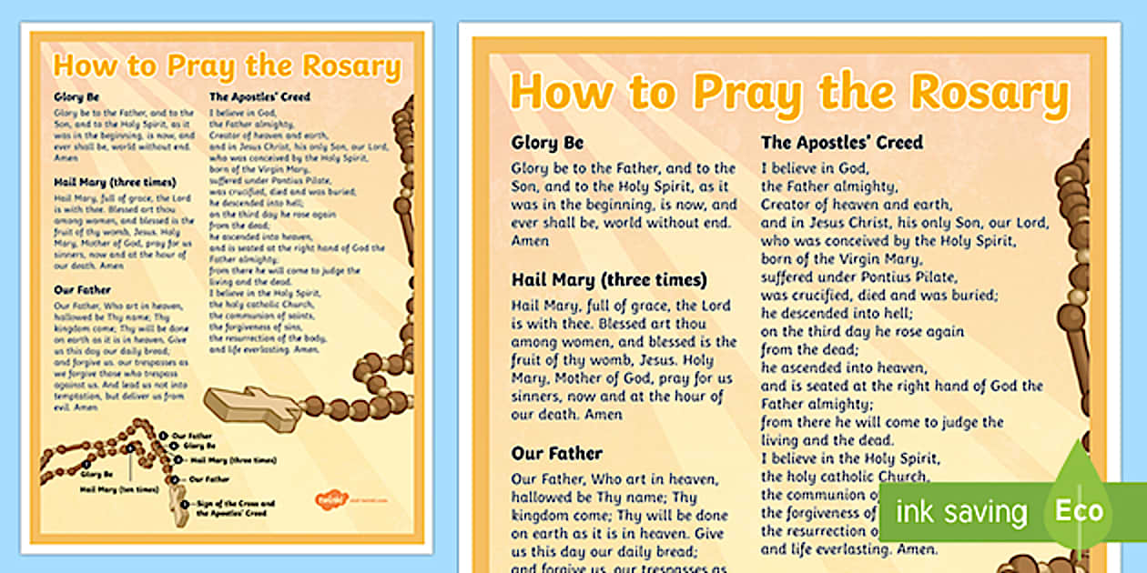 How to Pray the Rosary Poster | Christian Ed. | Twinkl USA