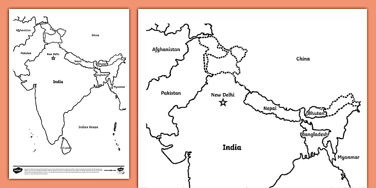 India Colouring Page | Colouring Sheets (teacher made)