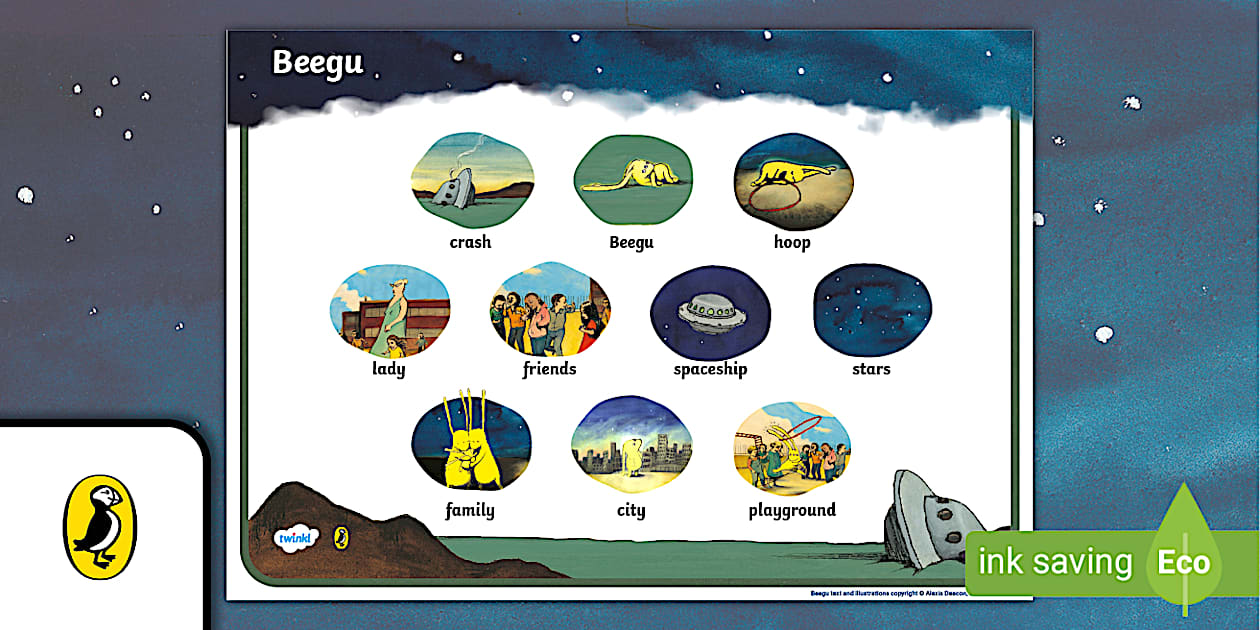 FREE! - Beegu Word Mat | Puffin Books | Twinkl Resources