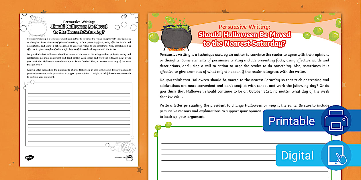 Halloween Opinion Writing Prompt for Kids | Twinkl USA