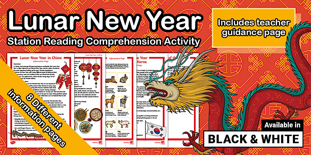 Lunar New Year: Station Reading Comprehension Activity