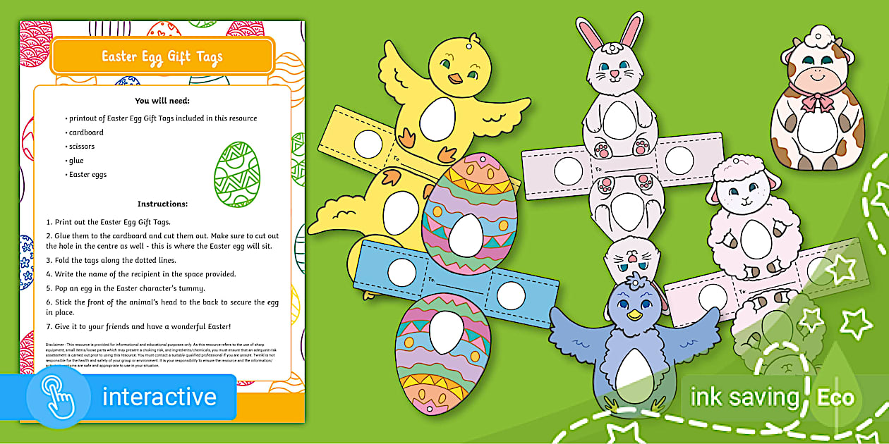 Easter Egg Gift Tags (teacher made) - Twinkl
