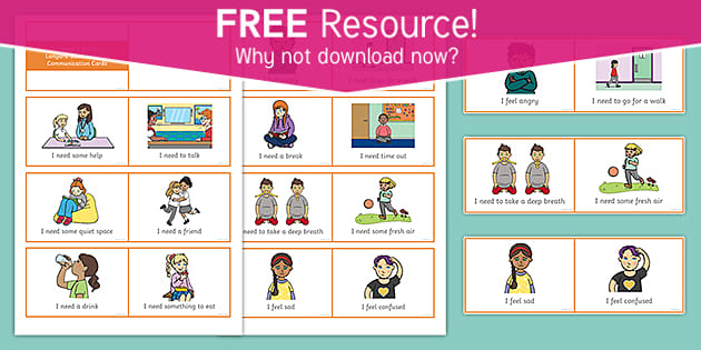 FREE! - 'I Need a Break' Lanyard-Sized Pictorial Communication Cards
