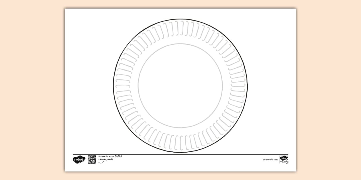 Paper Plate Colouring Sheet | Colouring | Twinkl Resources