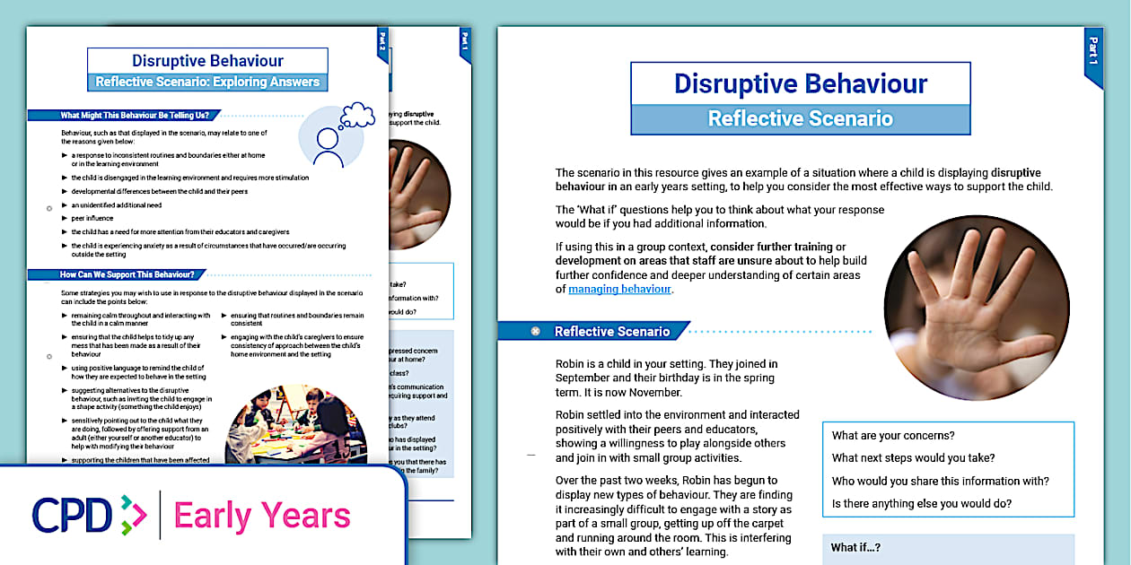 Disruptive Behaviour | Reflective Scenario (teacher made)