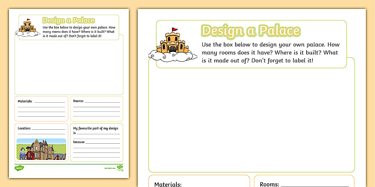 Design Your Own Palace Activity Sheet (teacher made)