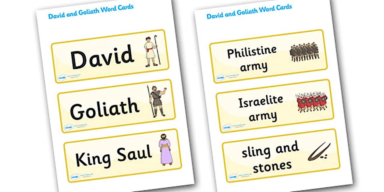 David and Goliath Word Cards (teacher made) - Twinkl
