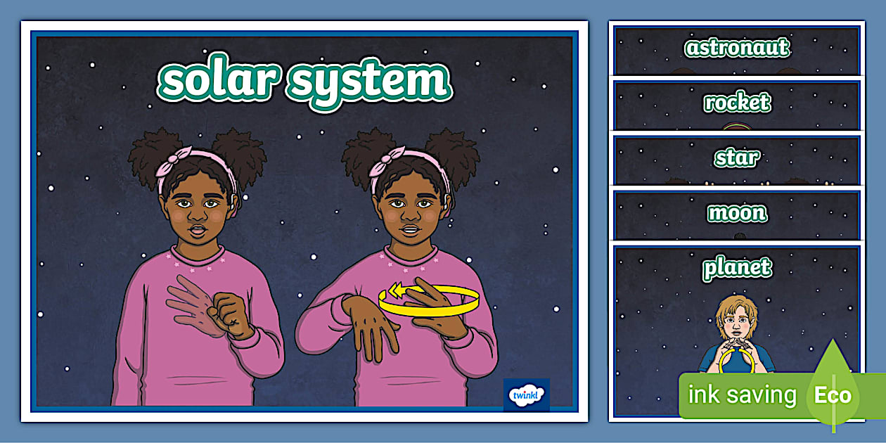 BSL Solar System Display Posters (Teacher-Made) - Twinkl