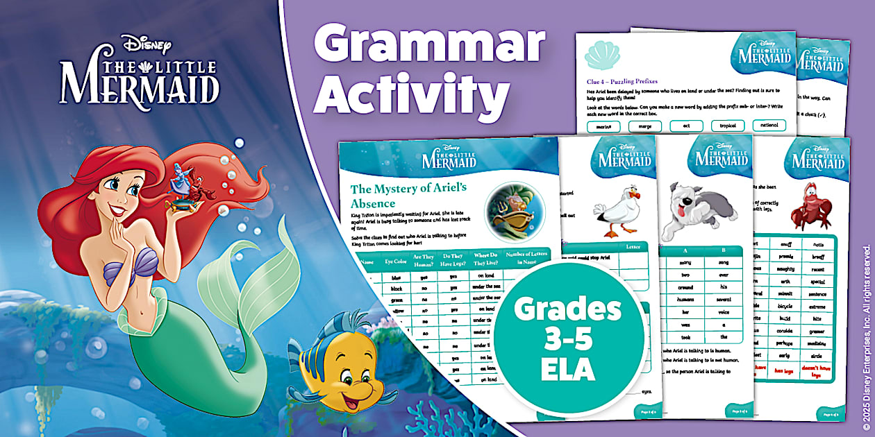 The Little Mermaid: Grammar Mystery for 3rd-5th Grade