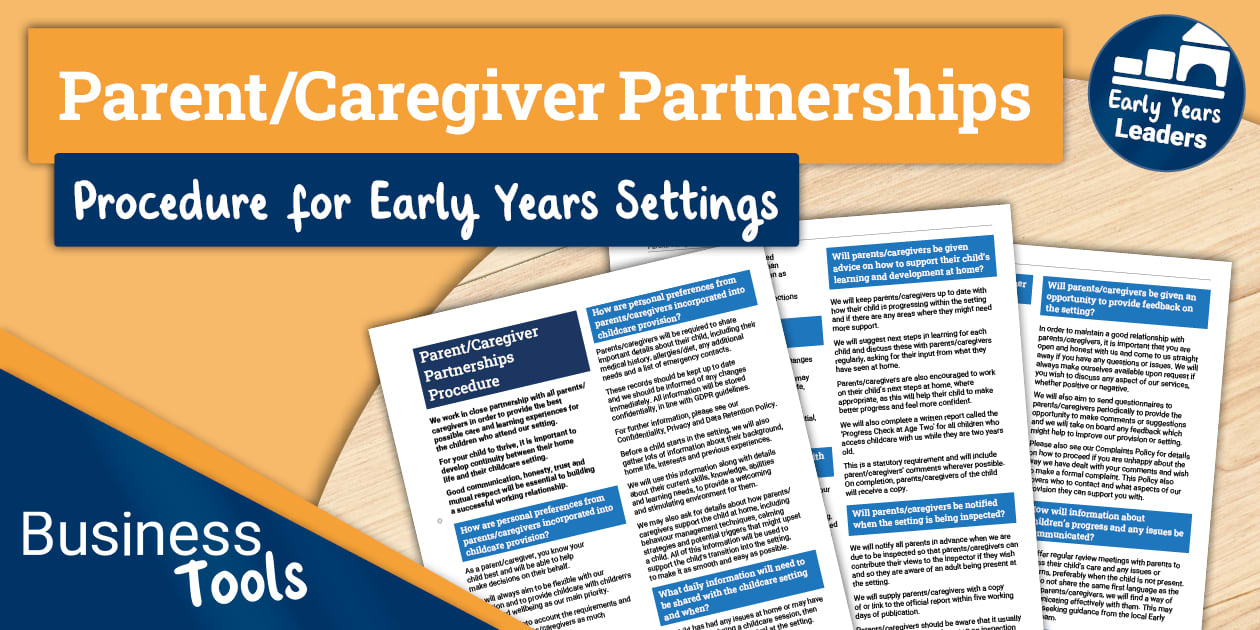 Parent/Caregiver Partnerships Procedure Early Years Settings