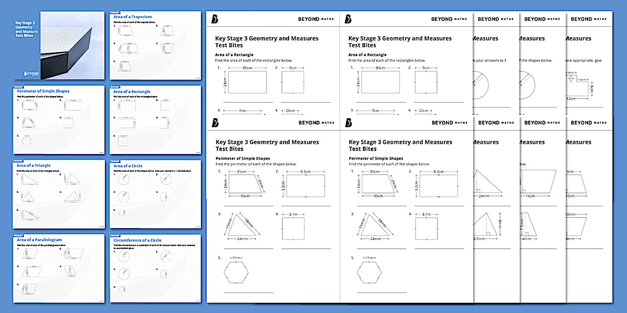 👉 Key Stage 3 Geometry and Measure Test Bites - Twinkl