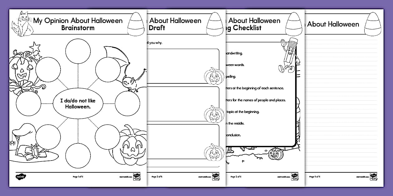 First Grade My Opinion About Halloween Writing Prompt
