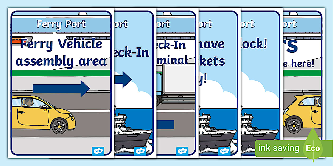 Ferry Port Role Play Display Posters (teacher made) - Twinkl