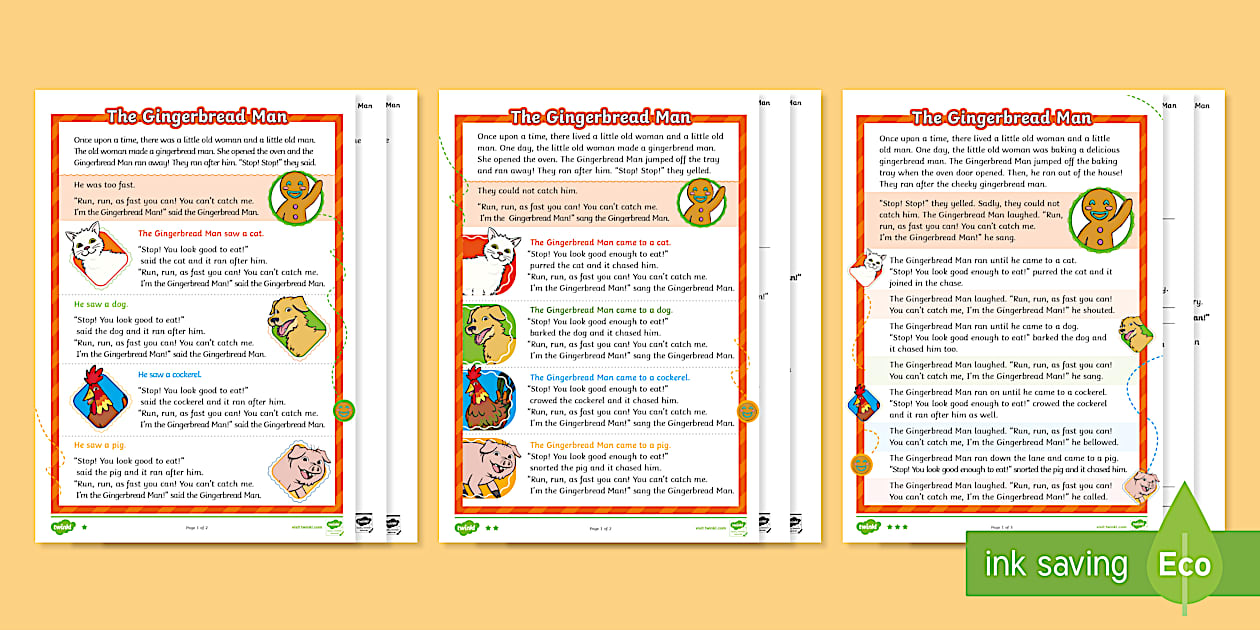 Gingerbread Kindergarten Short Story Comprehension | Twinkl
