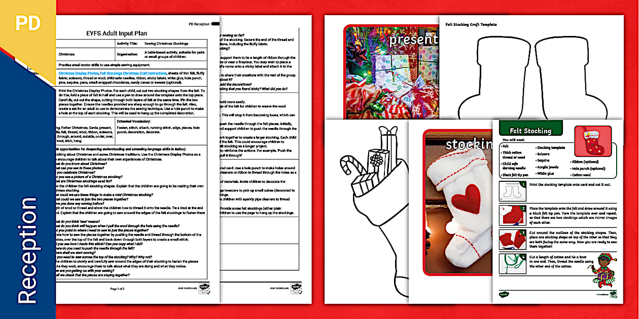 EYFS Sewing Christmas Stockings Plan and Resource Pack