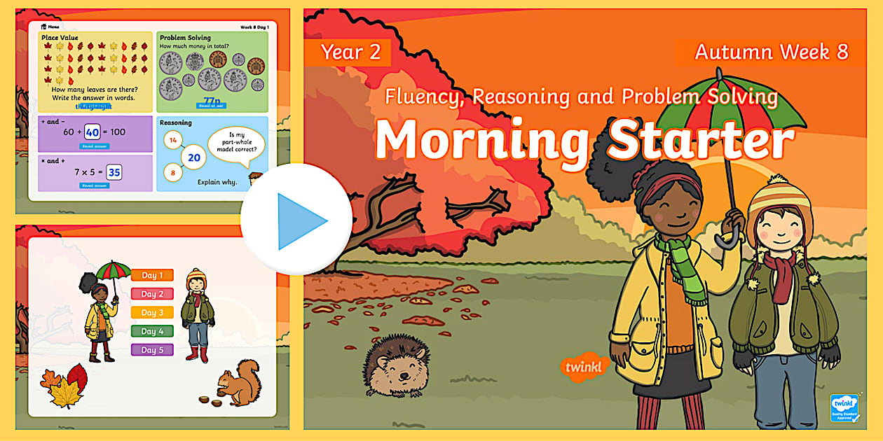 Year 2 Maths Autumn Morning Starter 8 PowerPoint - - Twinkl