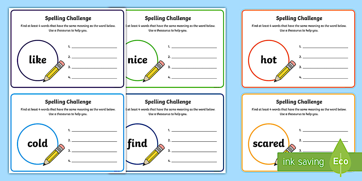 Alternative Spelling Challenge Cards (teacher made) - Twinkl