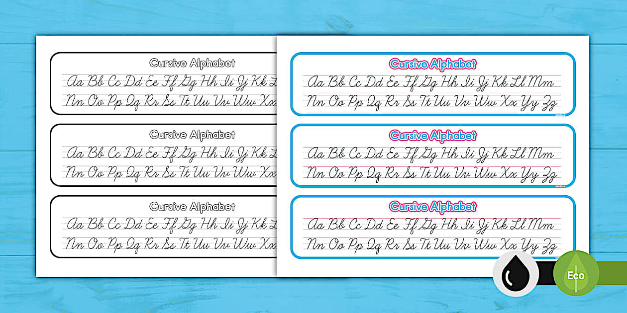 Canadian Cursive Alphabet Desk Strips | Handwriting Practice