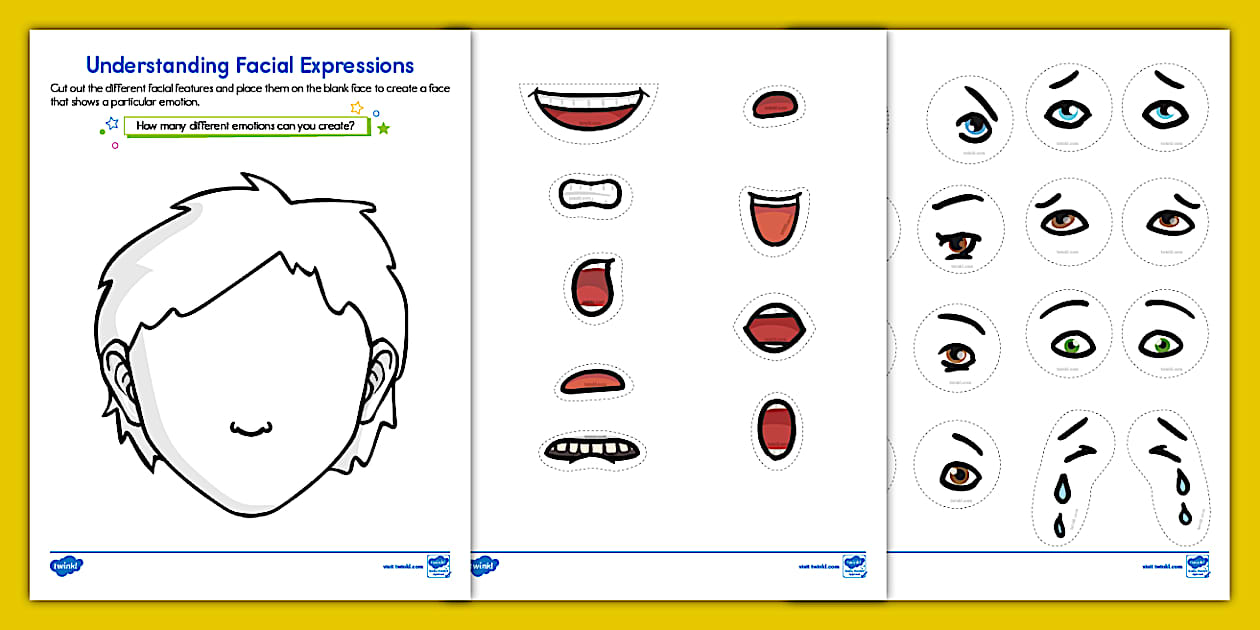 Understanding Facial Expressions PDF Worksheet - Twinkl