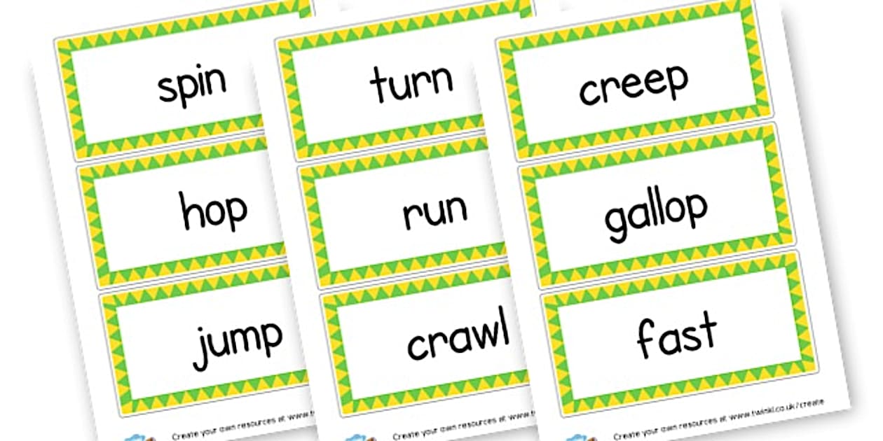 Movement Word Cards (teacher made) - Twinkl