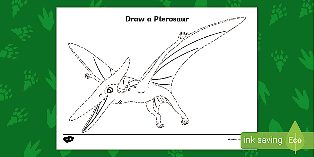 Draw a Pterosaur Pencil Control Activity (Teacher-Made)