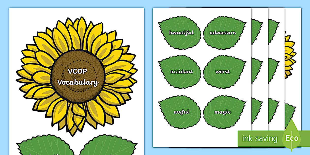 VCOP Vocab Flower Display (teacher made) - Twinkl