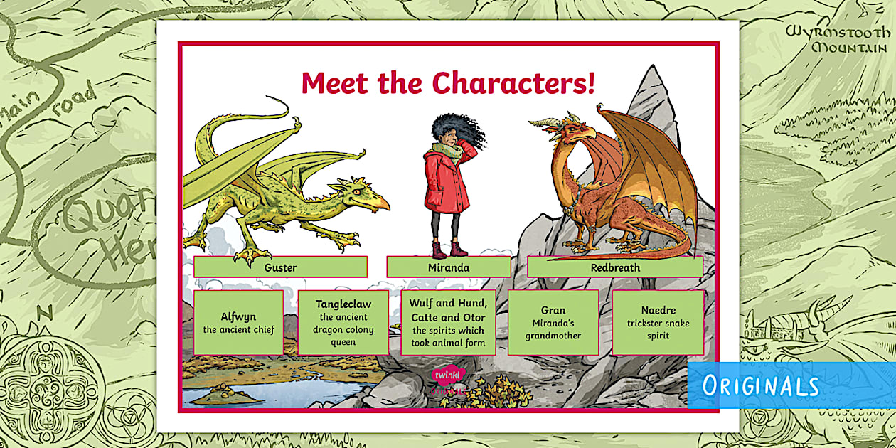 Black and White The Wyrmstooth Crown Meet the Characters Word Mat