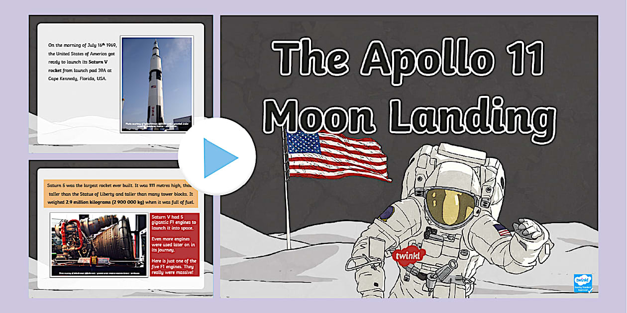 Space History KS2 - Moon Landing Report | PowerPoint