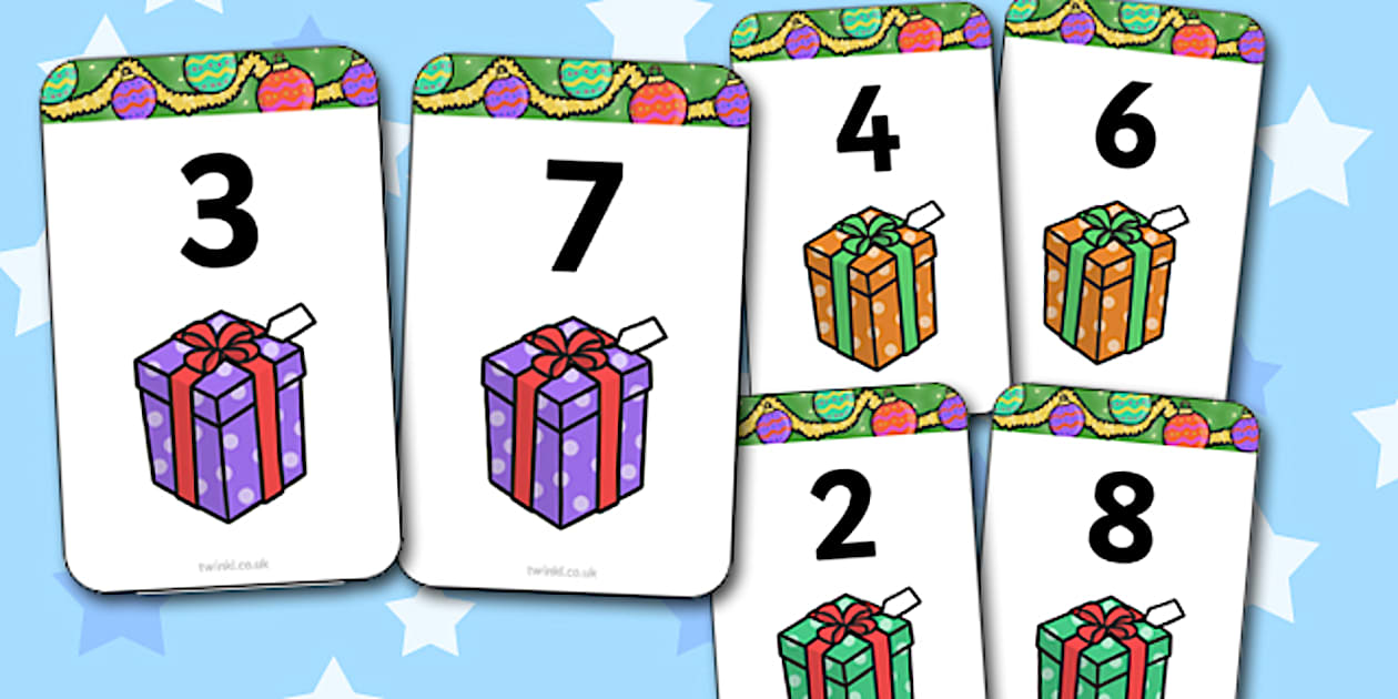 Number Bonds to 10 Present Matching Cards Activity - christmas