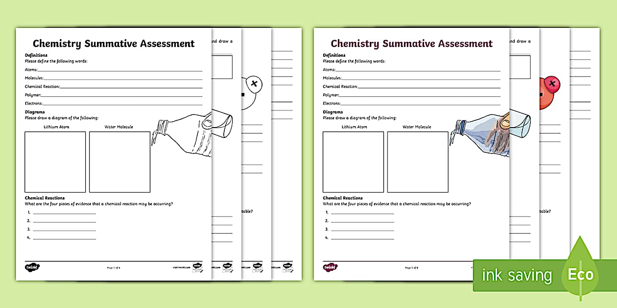 Chemistry Summative Assessment foor 3rd-5th Grade - Twinkl