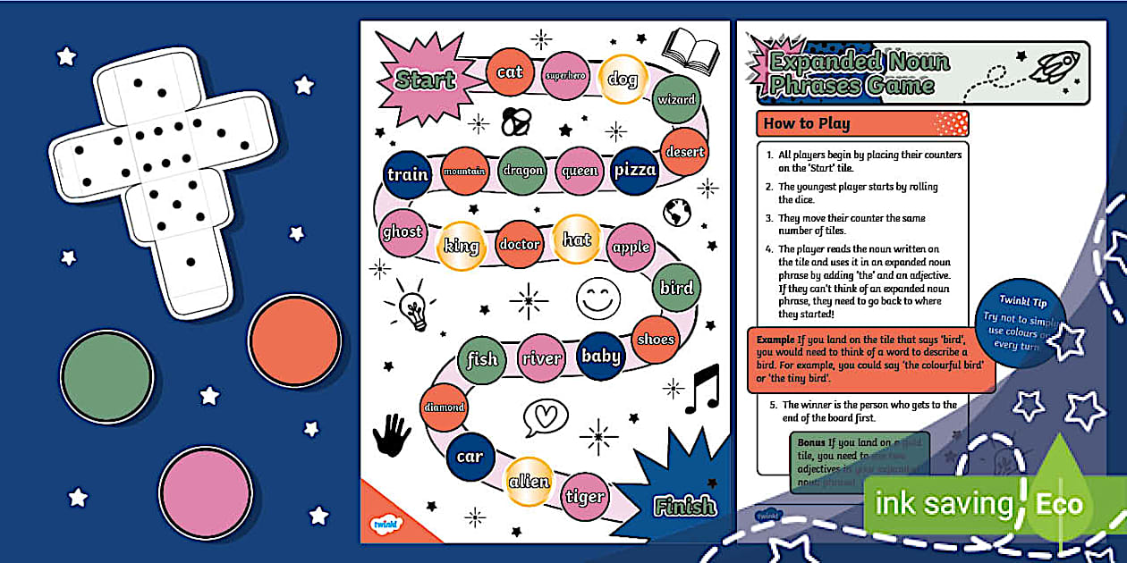 Expanded Noun Phrases Game (Ages 5 - 7) (teacher made)