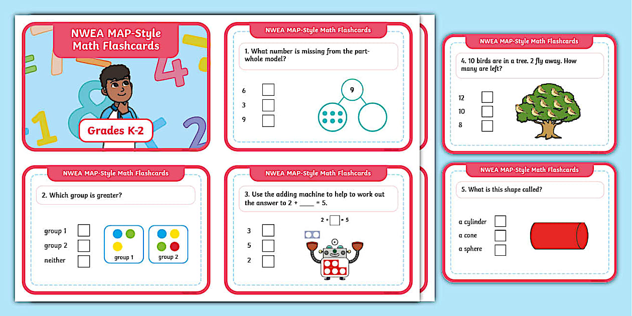 NWEA MAP-Style Math Flashcards K-2 (teacher made) - Twinkl