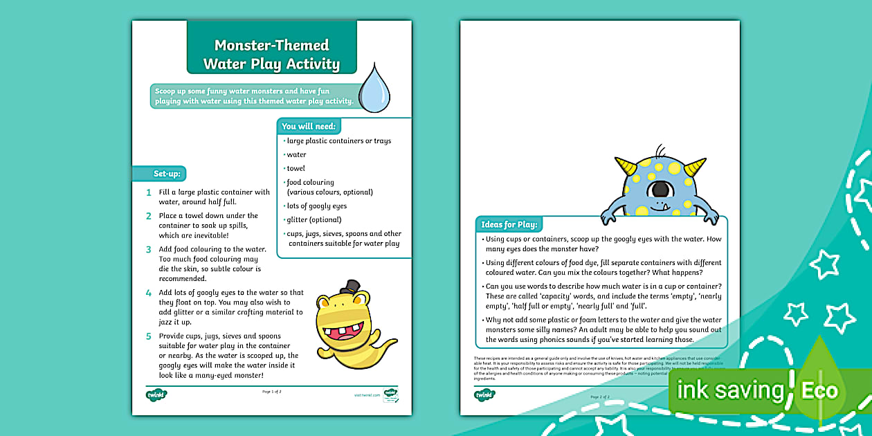 Monster-Themed Water Play Activity (teacher made) - Twinkl