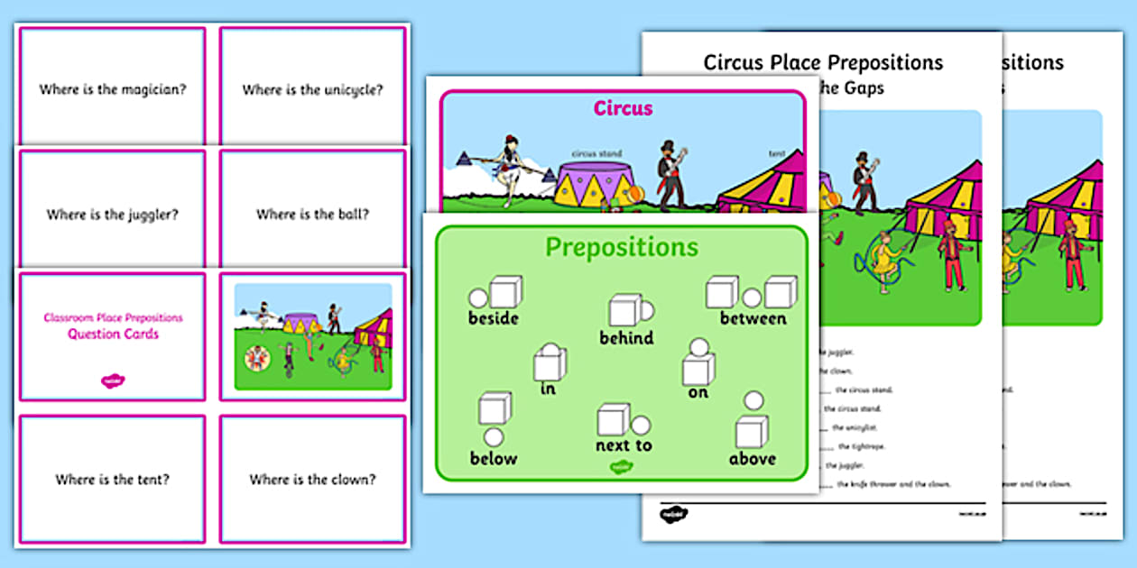 Circus Place Prepositions Pack (teacher made) - Twinkl