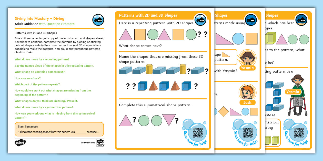 👉 Year 1 Diving into Mastery: Step 5 Patterns with 2D and 3D Shapes ...