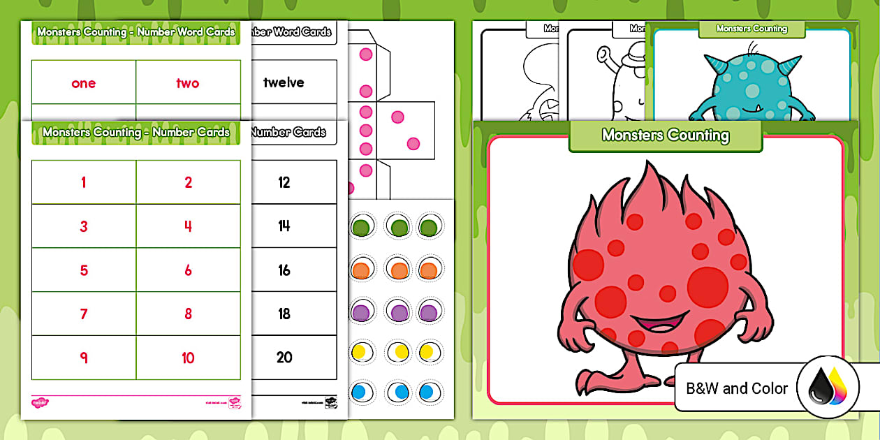 Monsters Counting Activity Mats (Lehrer gemacht) - Twinkl