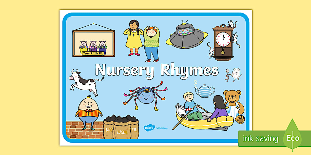 Editable Nursery Rhymes Display Sign (teacher made) - Twinkl