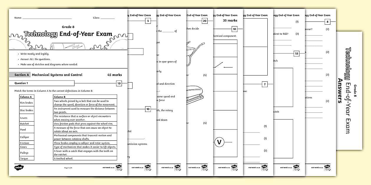Technology Grade 8 End-of-Year Exam (teacher made) - Twinkl