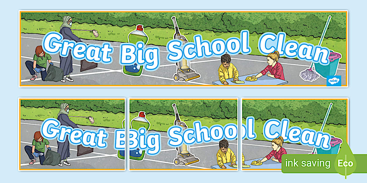 Great Big School Clean Display Banner (Teacher-Made)