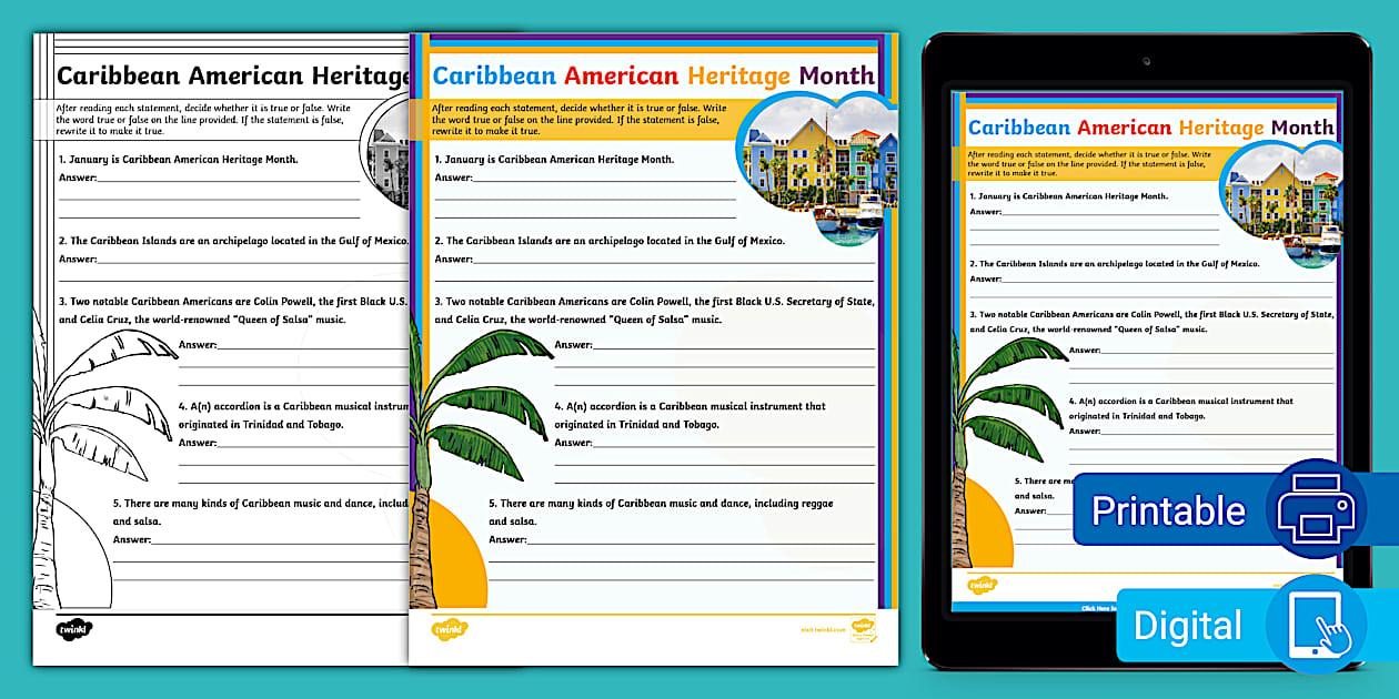 Caribbean American Heritage Month Quiz | Twinkl USA - Twinkl