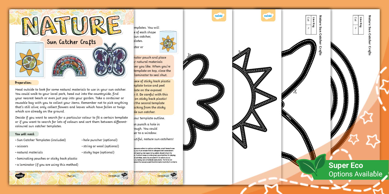 Nature Sun Catcher Crafts (teacher made) - Twinkl