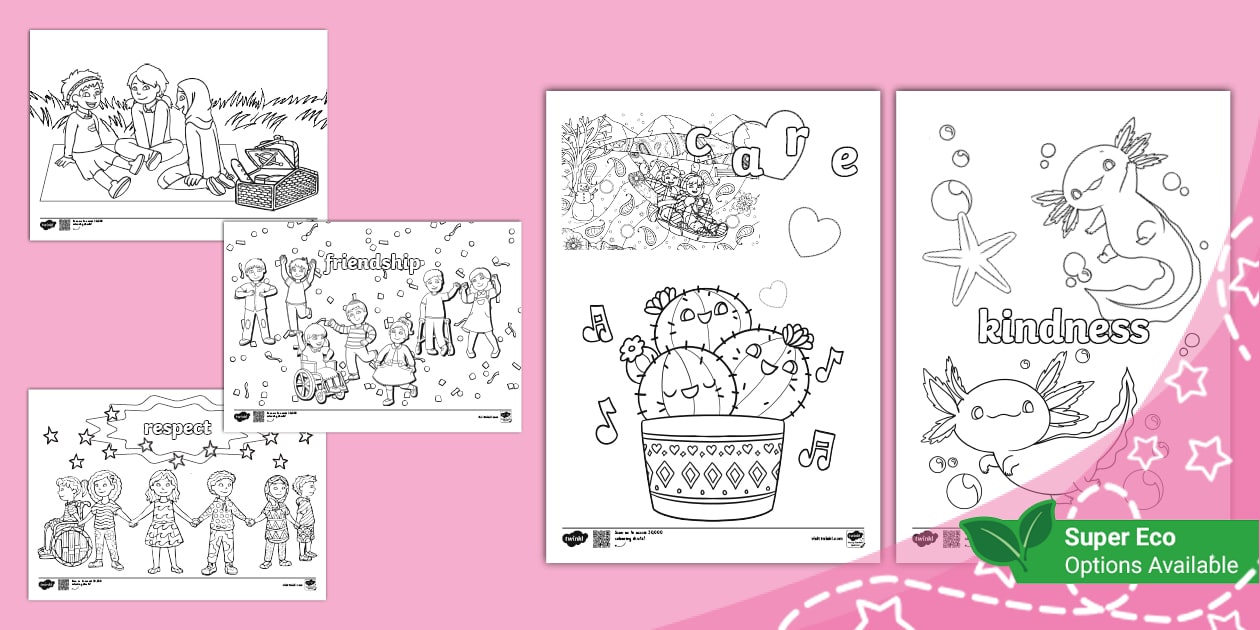Friendship Colouring Pages | Parents Ages 5-7 (teacher made)