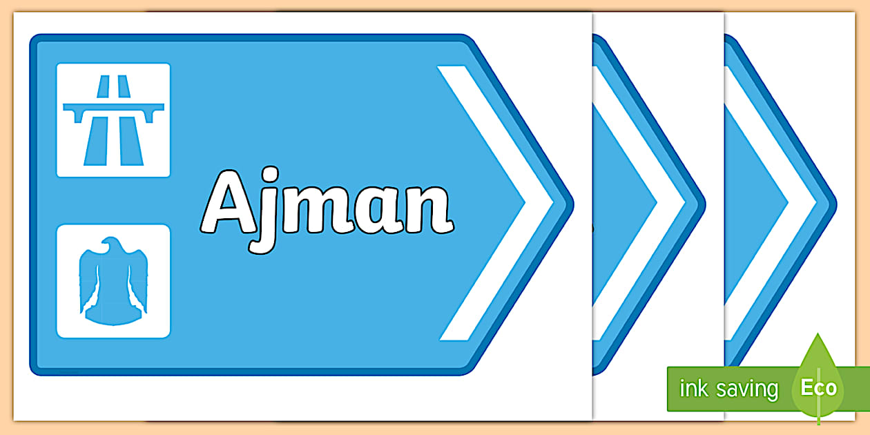 Emirati Road Signs Display Cut-Outs (teacher made) - Twinkl