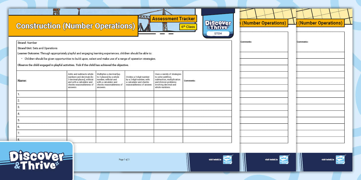 Construction (Number-Operations) Assessment Tracker