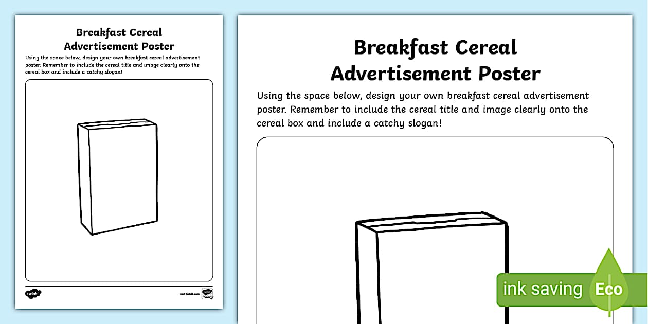 Breakfast Cereal Advertisement Poster (teacher made)