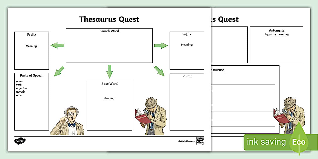Thesaurus Quest Worksheet - English - Year 5 (teacher made)