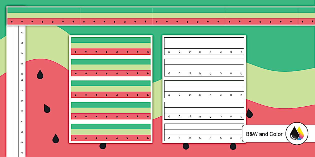 Our Class Is One in a Melon Bulletin Board Borders - Twinkl